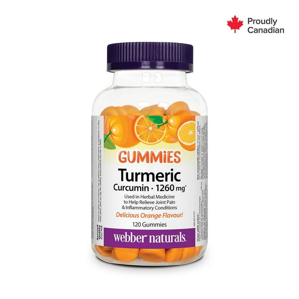 Webber Naturals Turmeric Curcumin 1260 mg Orange Gummies, 120 Gummies ...