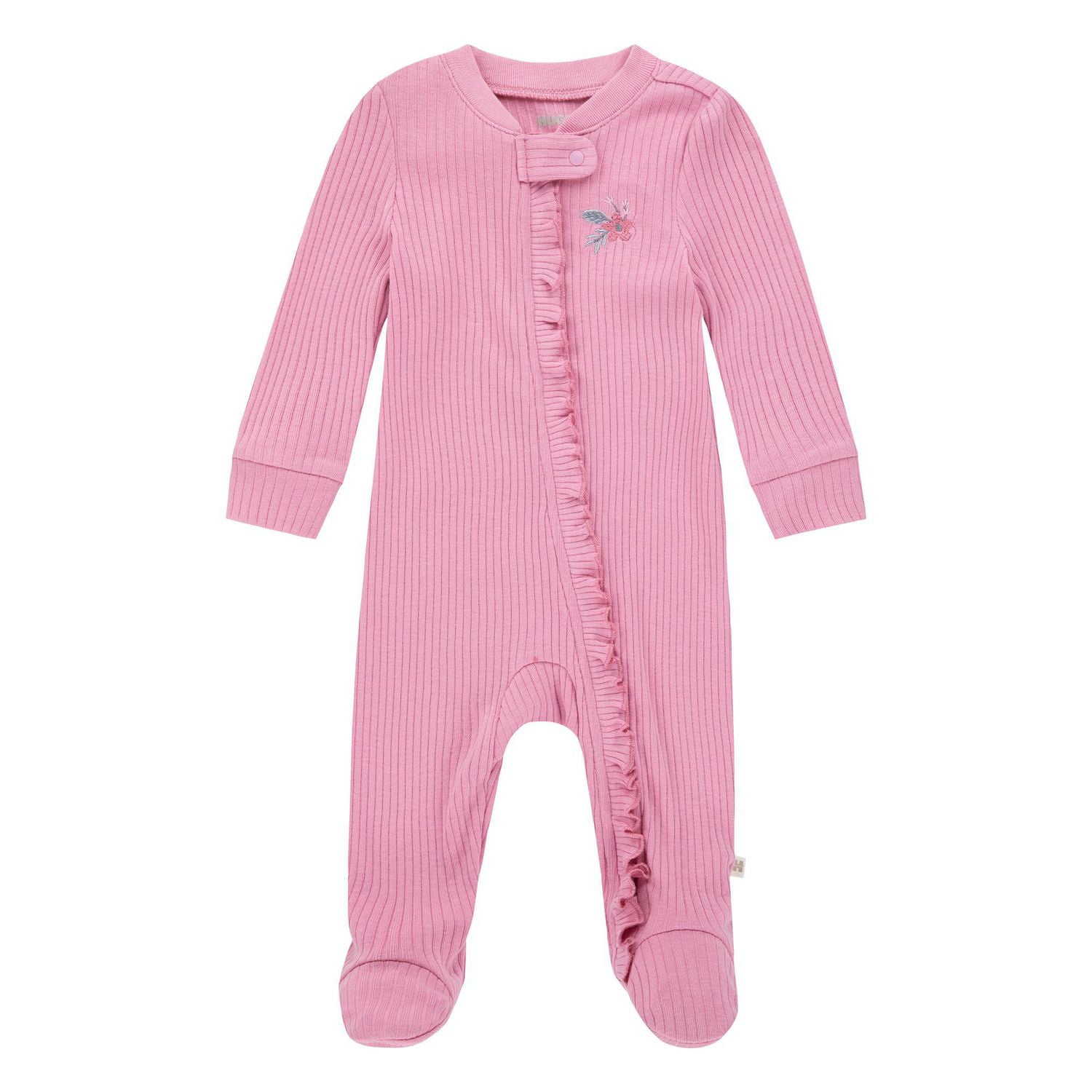 Click here for Huggies Ruffled 2-Way Zip Organic Coveralls 6 Mont... prices