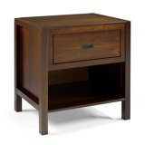 Lydia 1 Drawer Classic Solid Wood Nightstand - Walnut - Walmart.ca