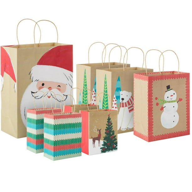Hallmark 8-Pack Assorted Christmas Gift Bag Bundle (Holiday Fun on ...