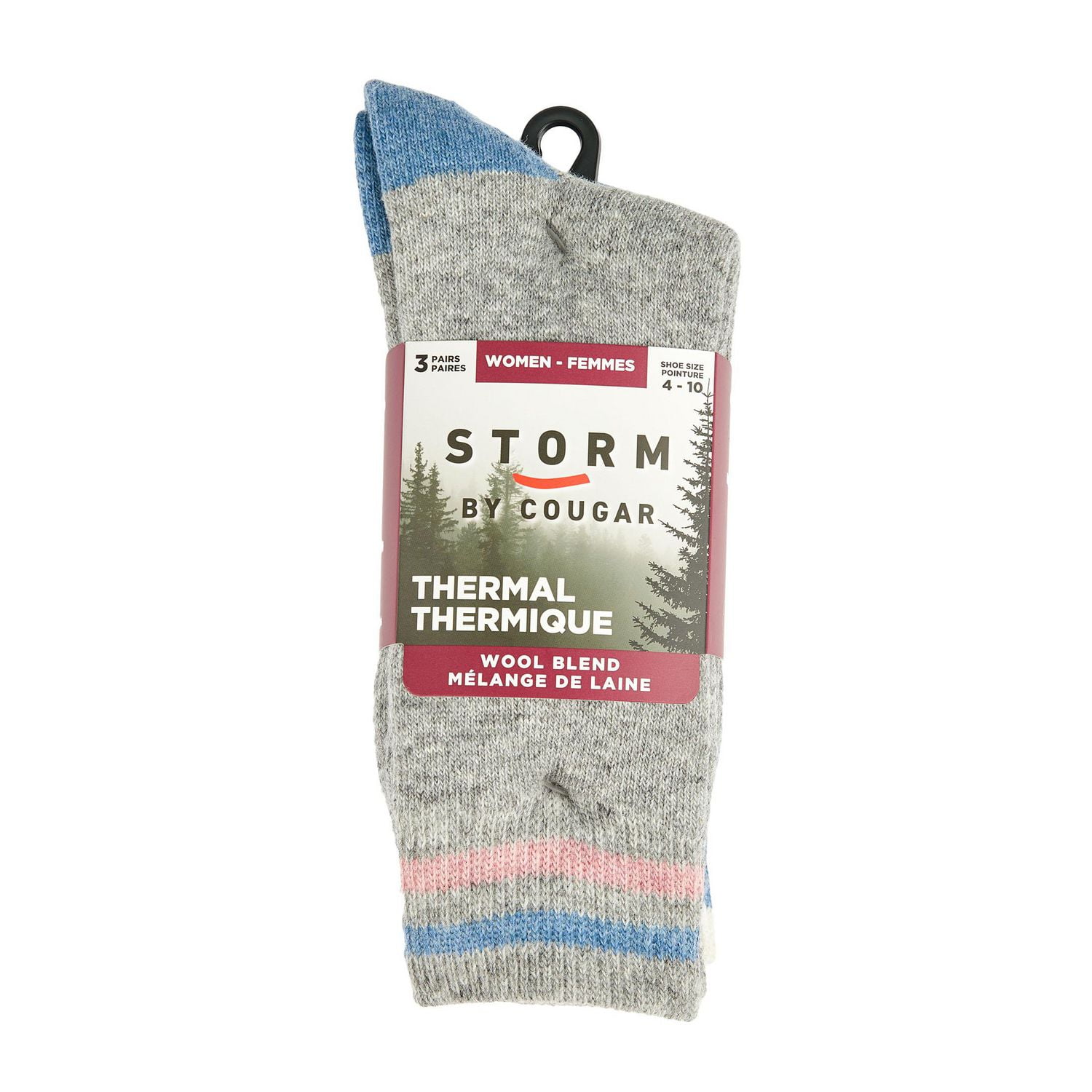 Click here for Storm By Cougar Womens Thermal Wool Crew Sock 3-Pa... prices