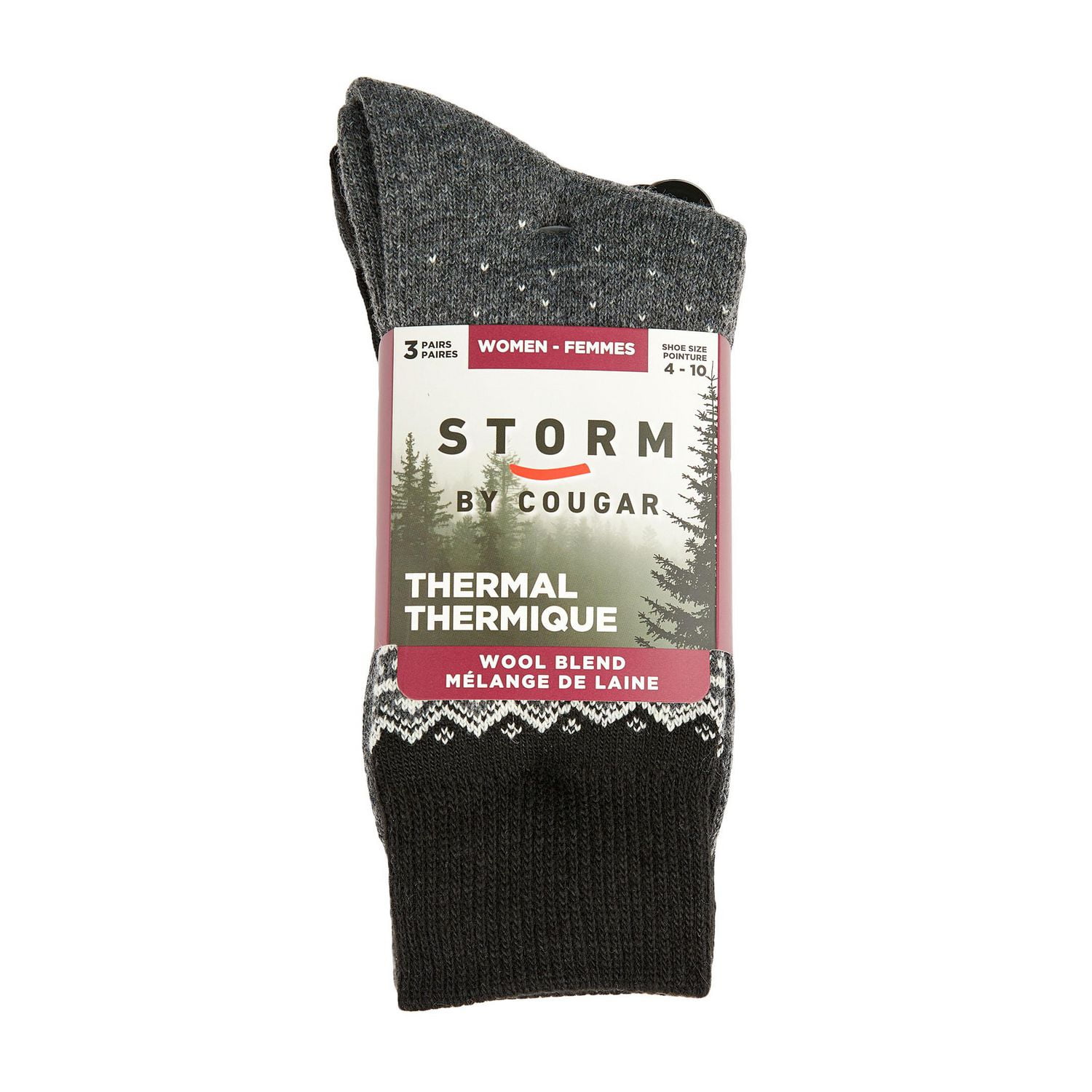 Click here for Storm By Cougar Womens Thermal Wool Crew Sock 3-Pa... prices