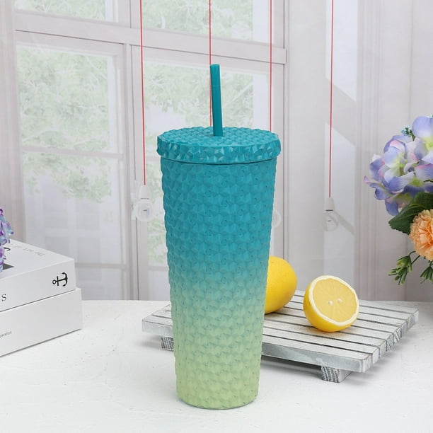 Mainstays plastic 26 ounce Acrylic Sipper Tumbler, Cyan and Green ...