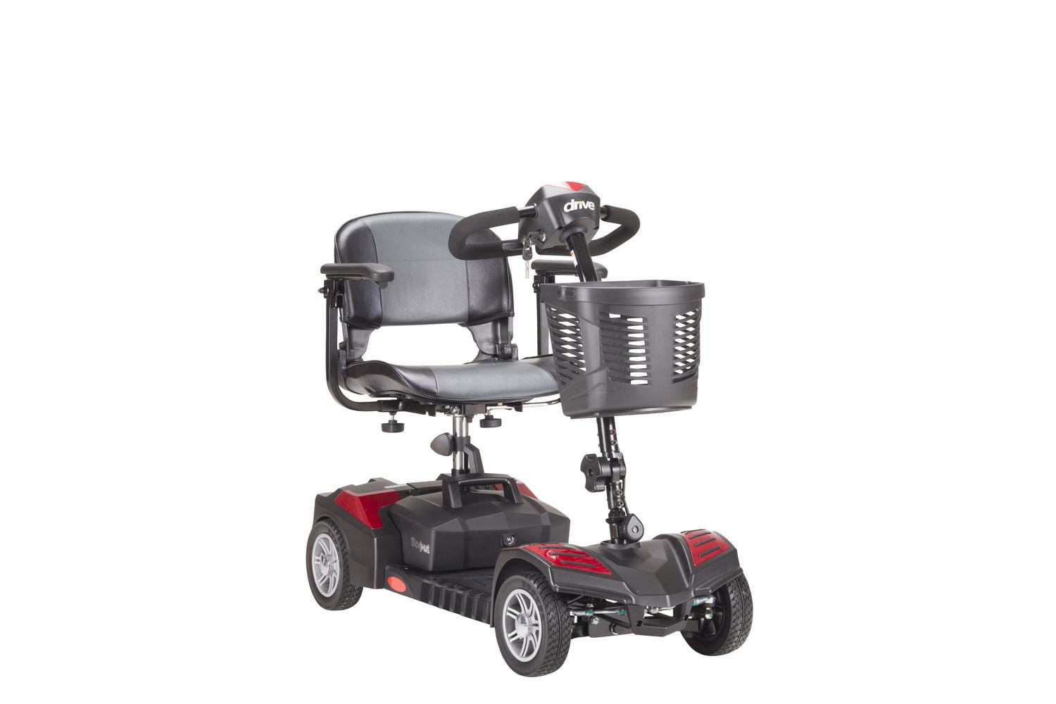 Drive Medical Spitfire Scout DLX Compact Travel Scooter with 4 Wheel ...