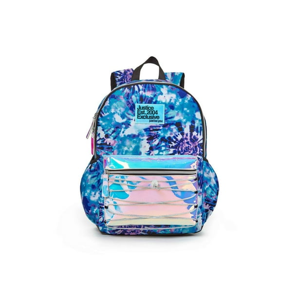 Justice™ Brand Girls Tie Dye Nylon Multi Compartment 17” Backpack with ...