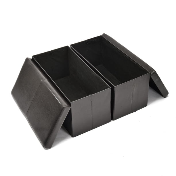 Homy Casa Storage Benches with Faux Leather Upholstery Lid Saving Space ...