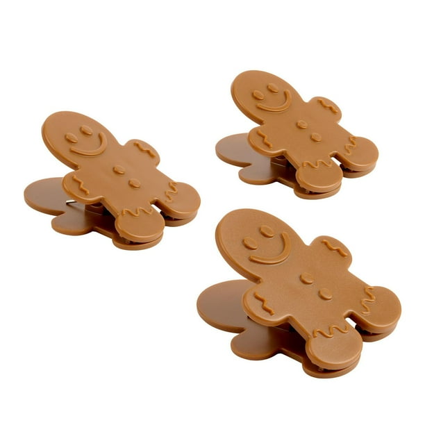 Holiday Time 3-Pack Bag Clips, Gingerbread Cookie, Brown - Walmart.ca