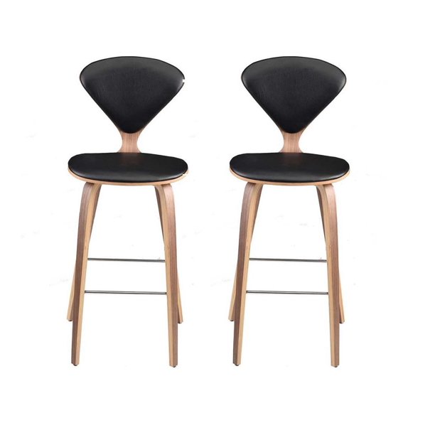 Heavenly Collection Walnut and Black Counter Stool - Walmart.ca