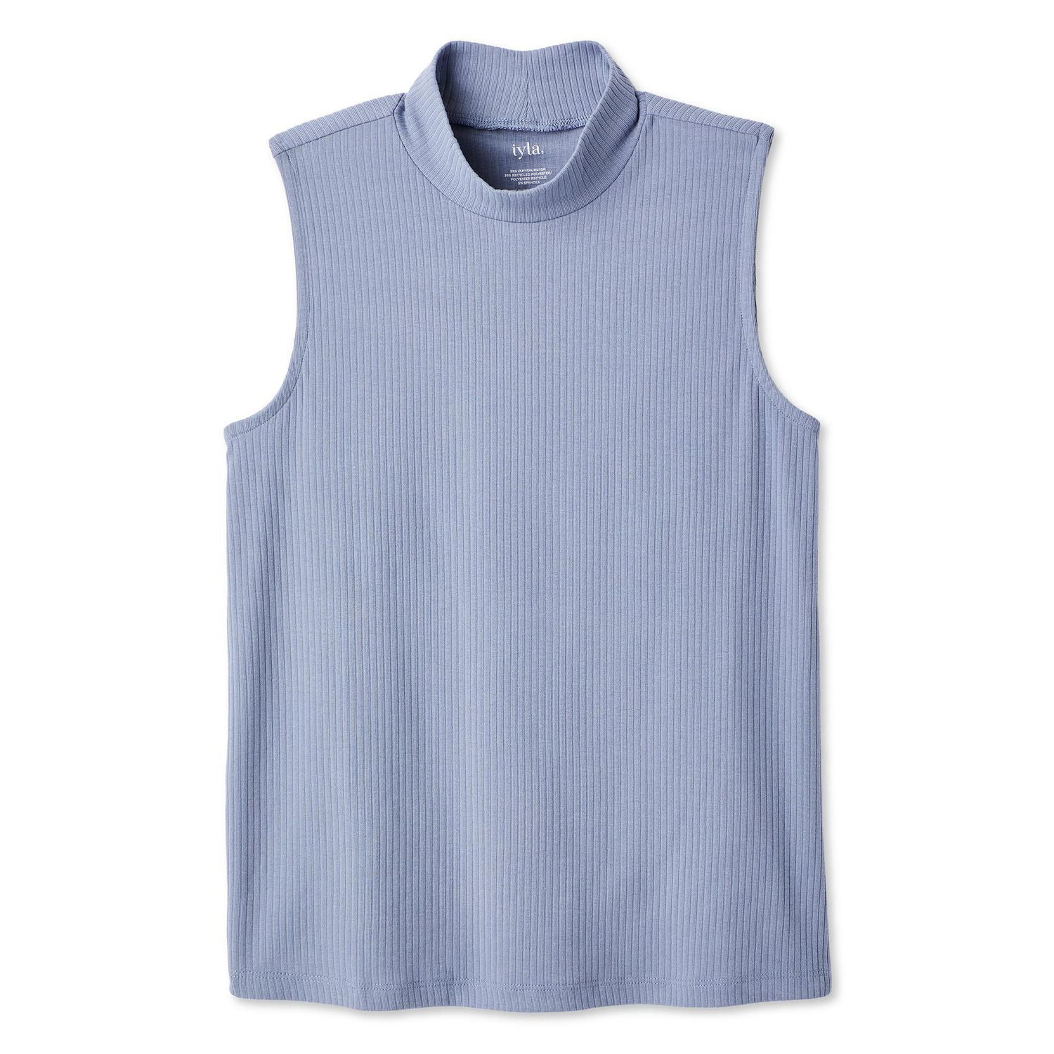 Click here for Iyla Womens Mock-Neck Rib Top L prices