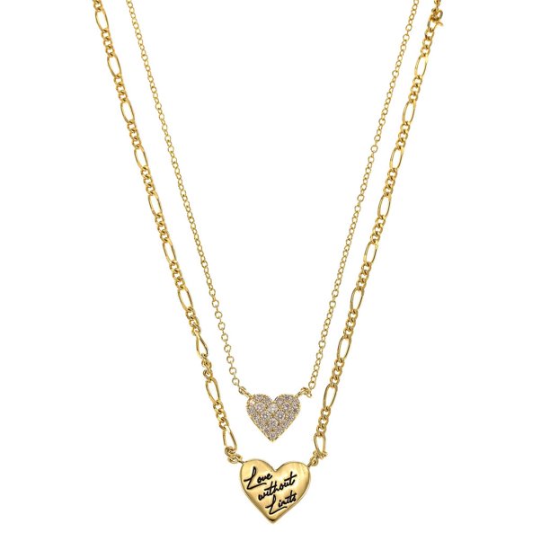 Luxury Designs Gold Plated Set of 2 Heart Necklaces - Walmart.ca