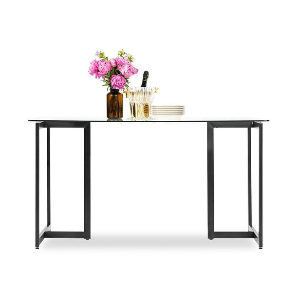 Homycasa Glass Writing Desk Drafting Tables Computer Desks Vanity ...