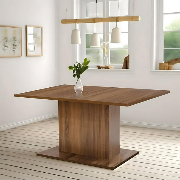 Homycasa 63 Inch Contemporary Dining Table Pedestal Base for Seats 4-6 ...