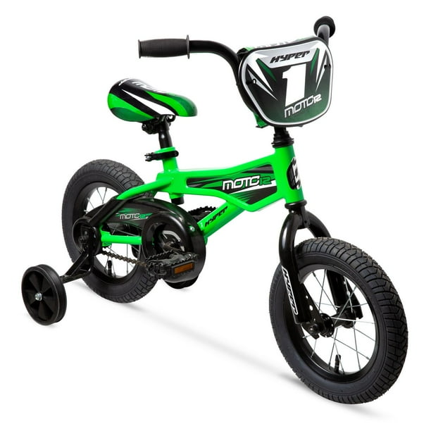 Hyper Bicycles 12" Moto12 Bike For Kids, with Training Wheels, Green ...