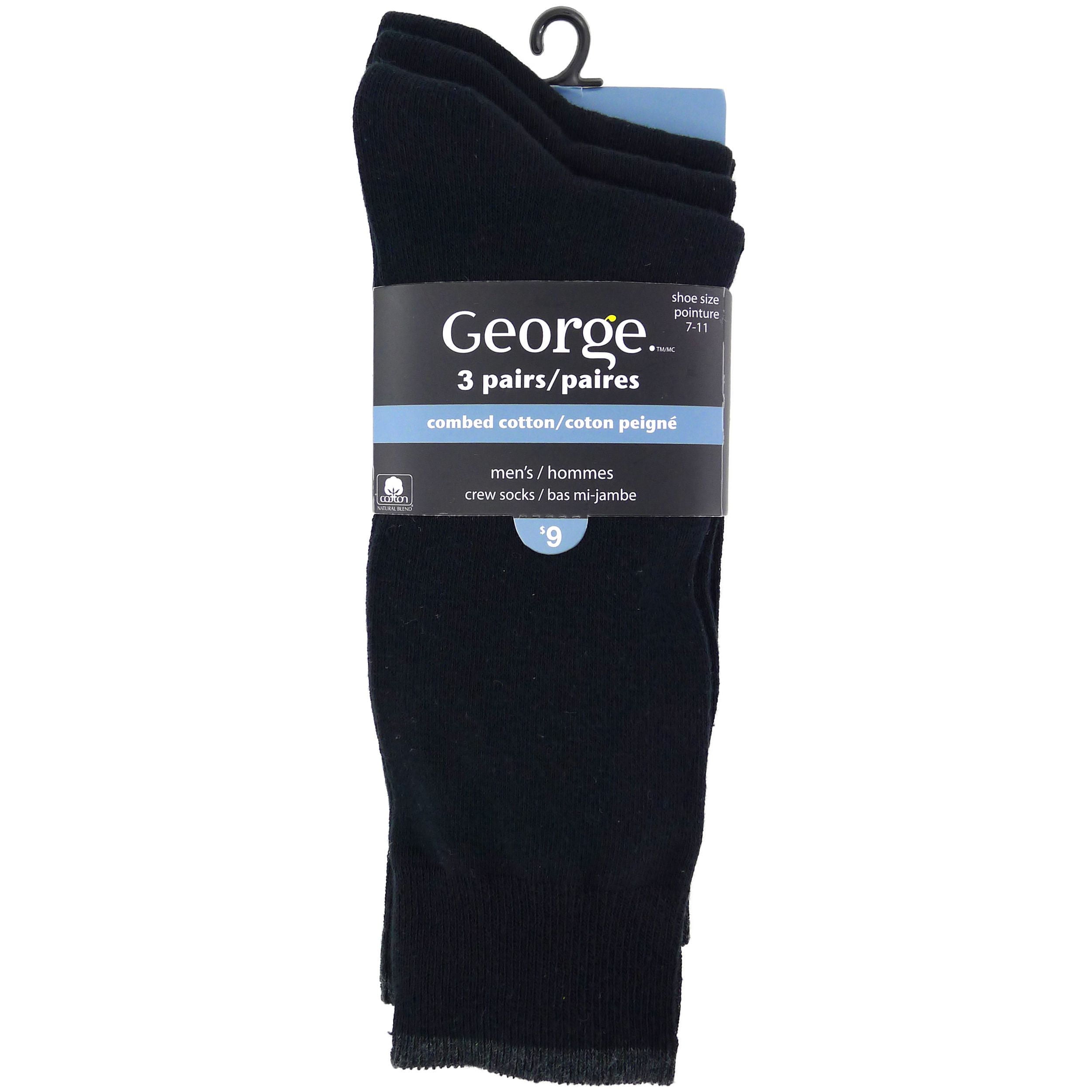 Men’s George- 3 Pack Flat Knit Crew Sock | Walmart Canada