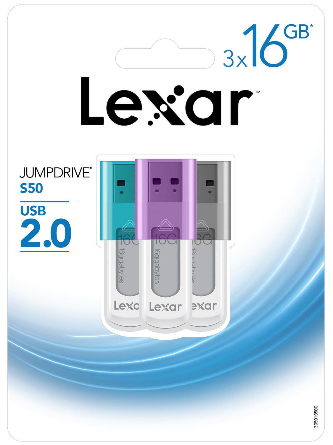 LEXAR MEDIA INC Lexar® JumpDrive® S50 16GB USB Flash Drive 3 Pack ...
