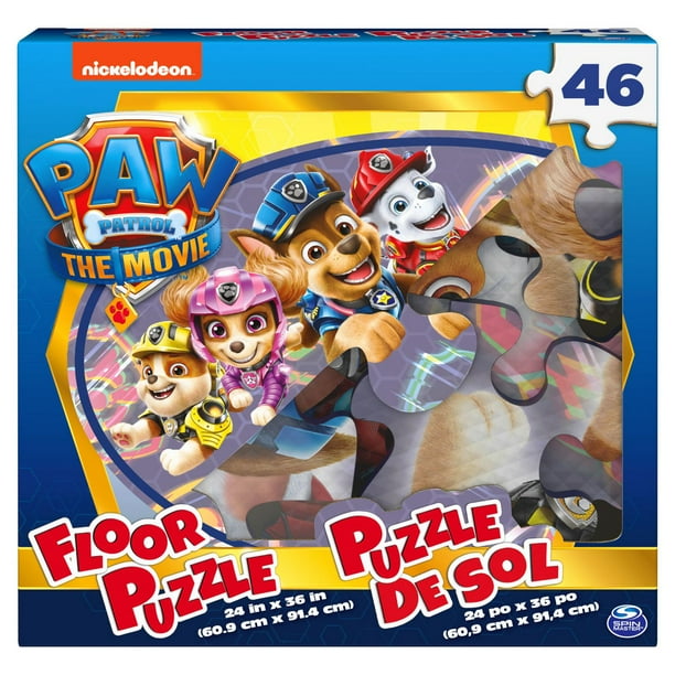 PAW Patrol: The Movie, 46-Piece Jigsaw Oval Floor Puzzle Chase Skye ...