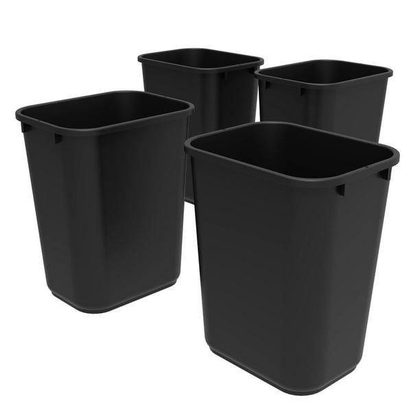 Storex Large/Tall Waste Basket, Black (case of 4) - Walmart.ca