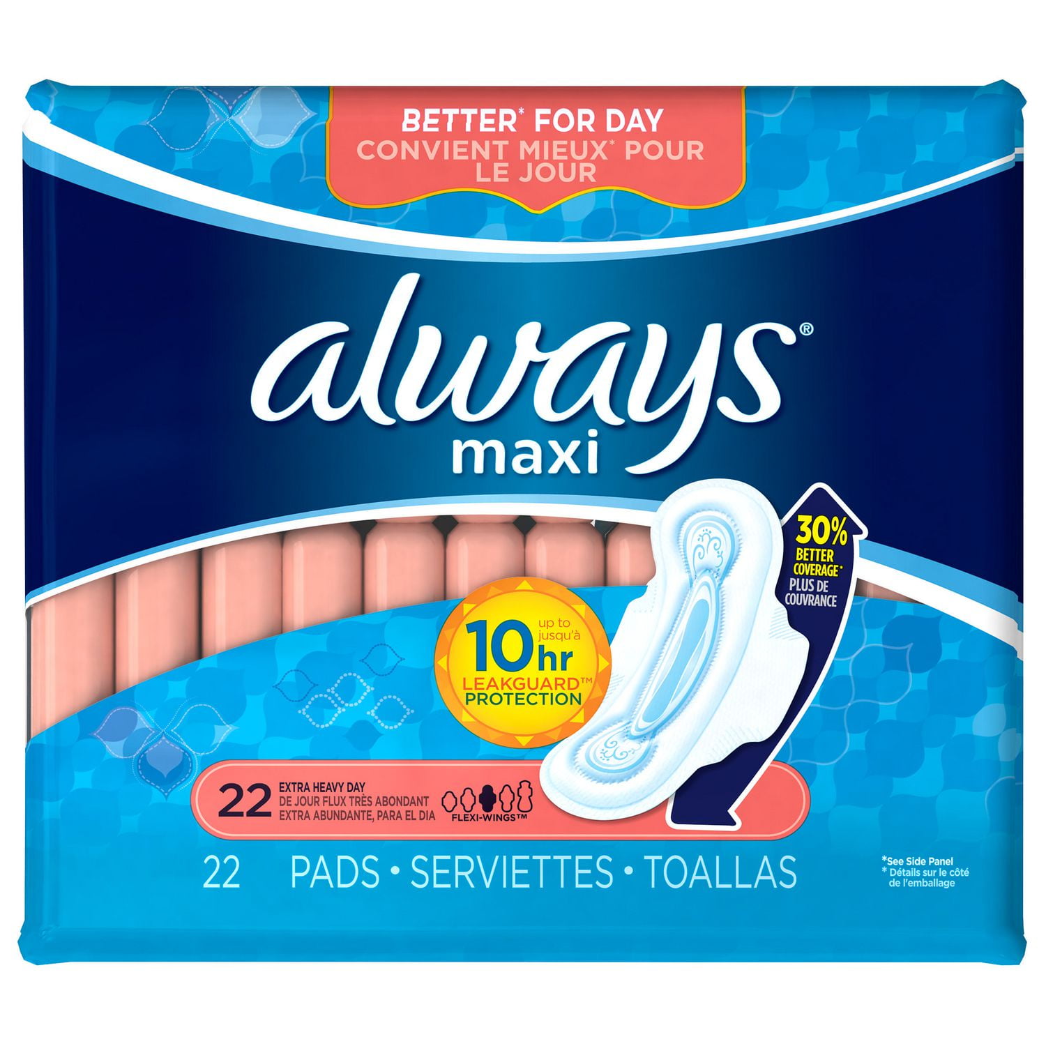 Always Maxi Extra Heavy Day Pads with Wings | Walmart Canada