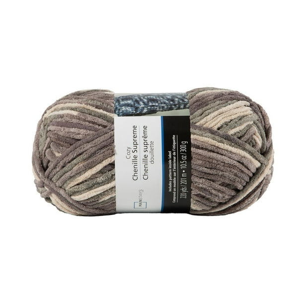 MAINSTAYS cozy grey marble chenille yarn, Polyester 100% yarn - Walmart.ca