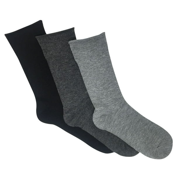 Secret® Bamboo Roll Top Crew Socks 3pk, Fits shoe sizes 6-10 - Walmart.ca