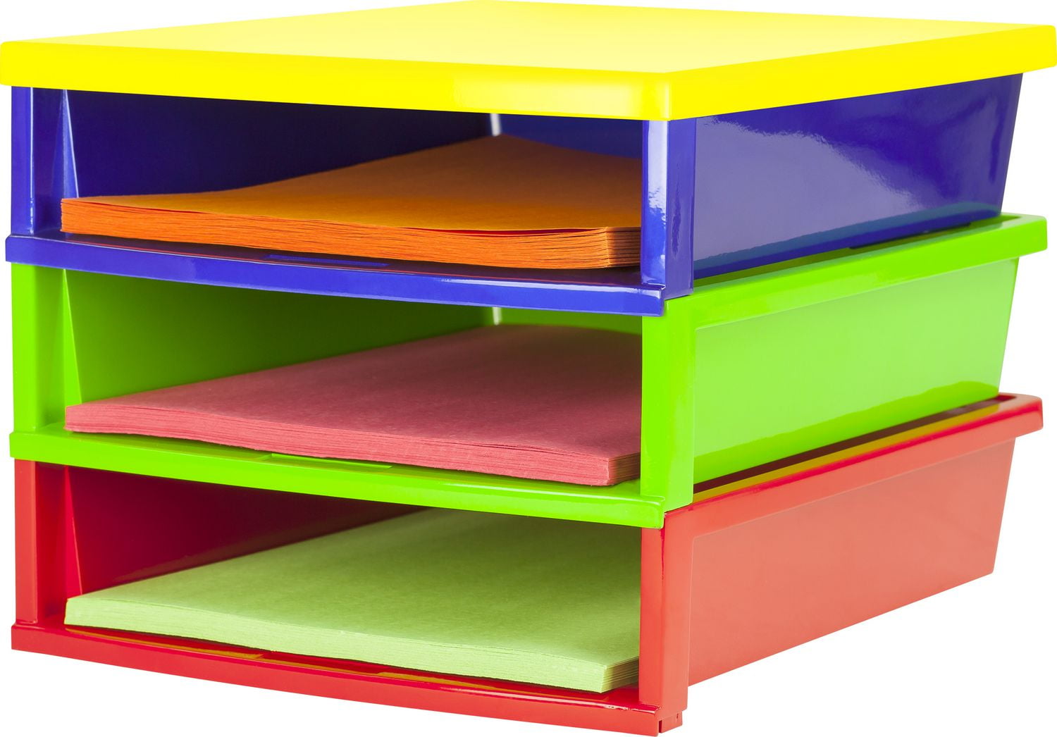Storex Quick Stack Construction Paper Sorter, 3 Compartments ...