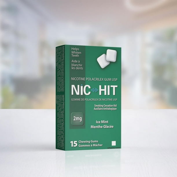 NIC HIT GUM, Nicotine 2 mg, Mint Flavor, Quit Smoking Aid - Walmart.ca