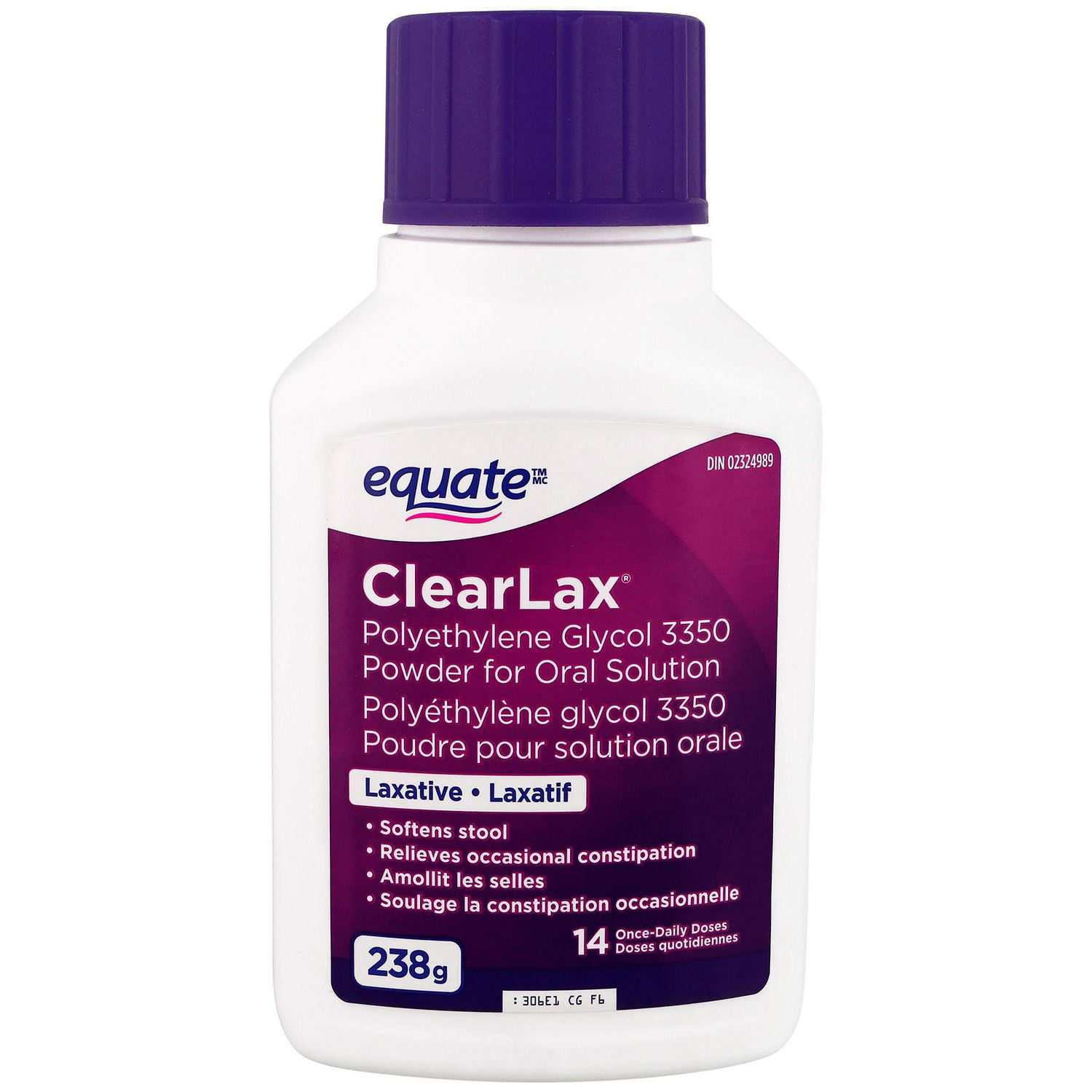 Equate Clearlax Polyethylene Glycol 3350 Powder, 14 day 238g - Walmart.ca