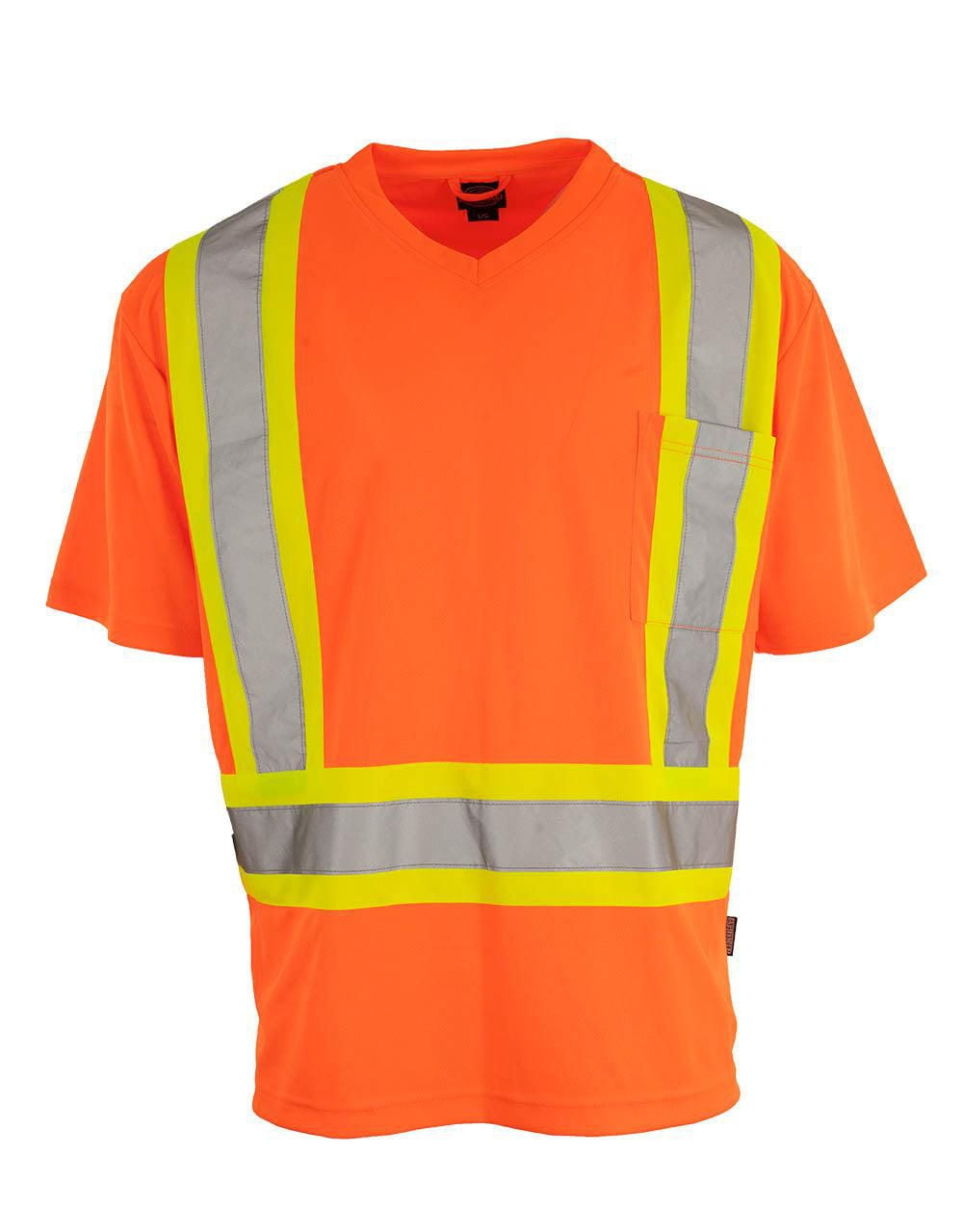Click here for Forcefield Hi Vis V-Neck Short Sleeve Safety Tee S... prices