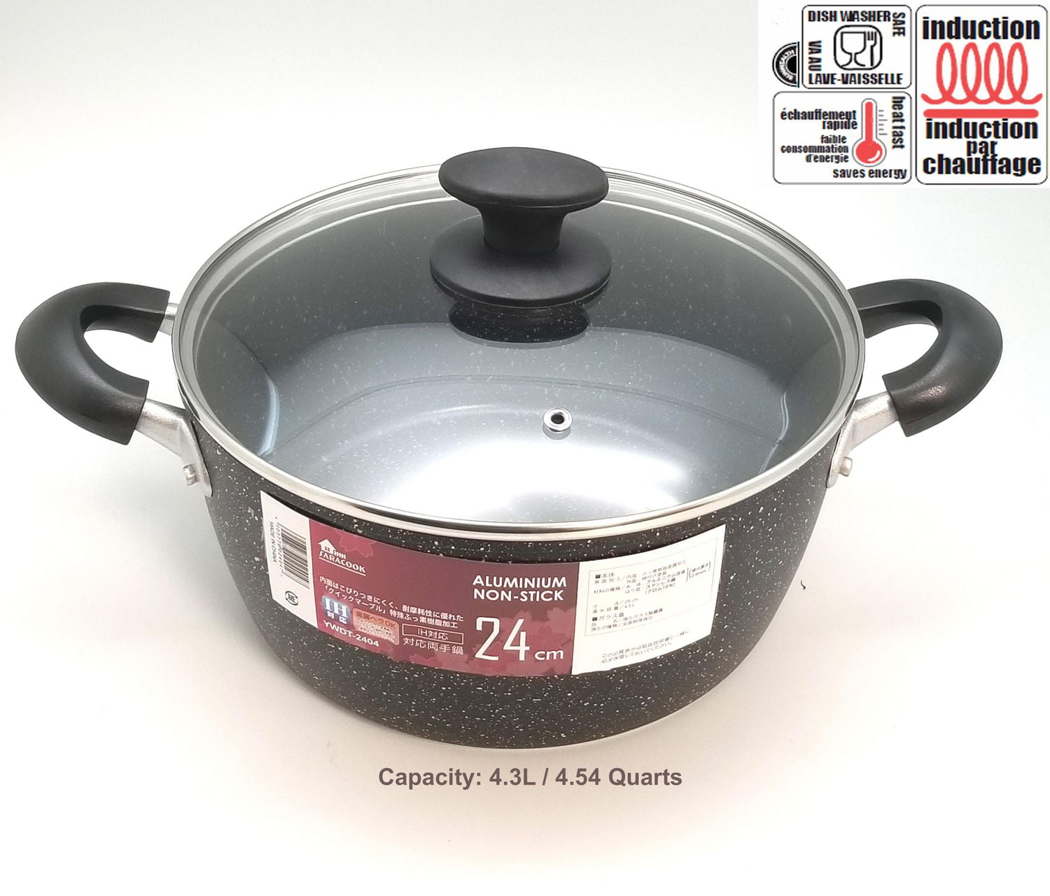 Sunwealth 24CM non-stick aluminum marble Coating Maifan stone pot with ...