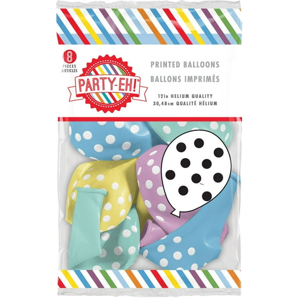 Party-Eh! Latex Balloons, 8 Polka Dot Balloons - Walmart.ca