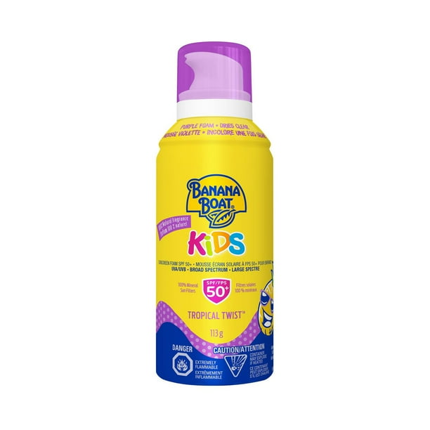 Banana Boat Kids Sunscreen Foam Tropical Twist Scent SPF 50+ - Walmart.ca