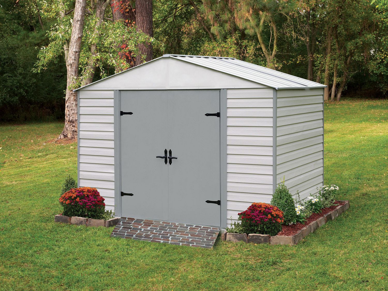 Arrow Viking Stoney/Creamy Vanilla Steel Storage Shed | Walmart Canada