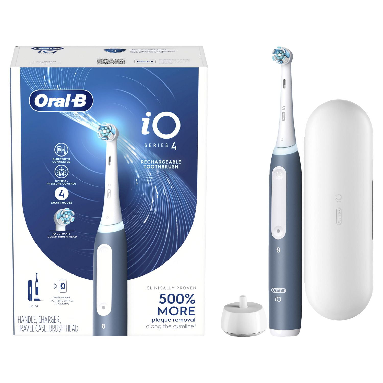 Oral-B iO Series 4 Electric Toothbrush with Brush Head, Rechargeable ...