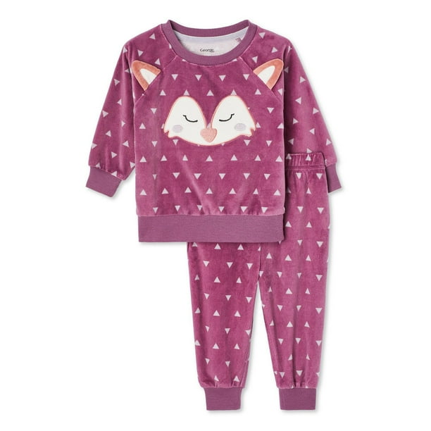 George Baby Girls' Fleece Pajama 2-Piece Set - Walmart.ca