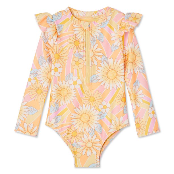 George Toddler Girls' Ruffle Rash Guard 1-Piece - Walmart.ca