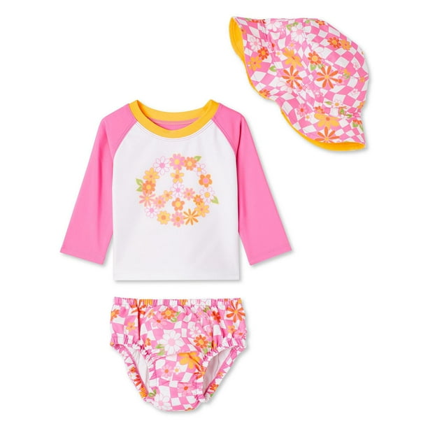 George Baby Girls' Rash Guard 3-Piece Set - Walmart.ca