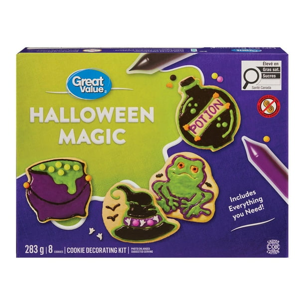 Great Value Halloween Magic Cookie Decorating Kit, 8 cookies, 283 g ...