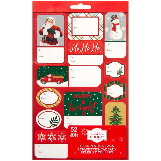 Holiday Time Peel ‘N Stick Traditional Gift Tags - Walmart.ca