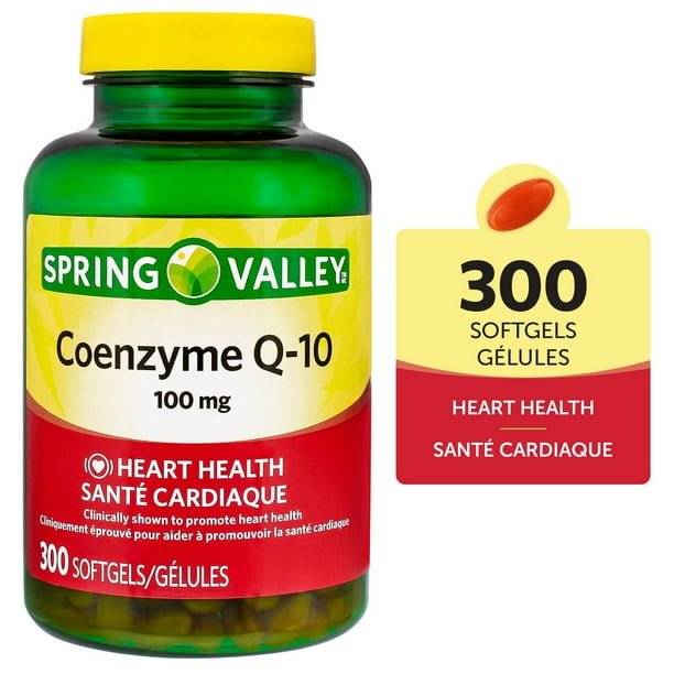 Spring Valley Coenzyme Q-10, 100 mg, 300 Softgels - Walmart.ca