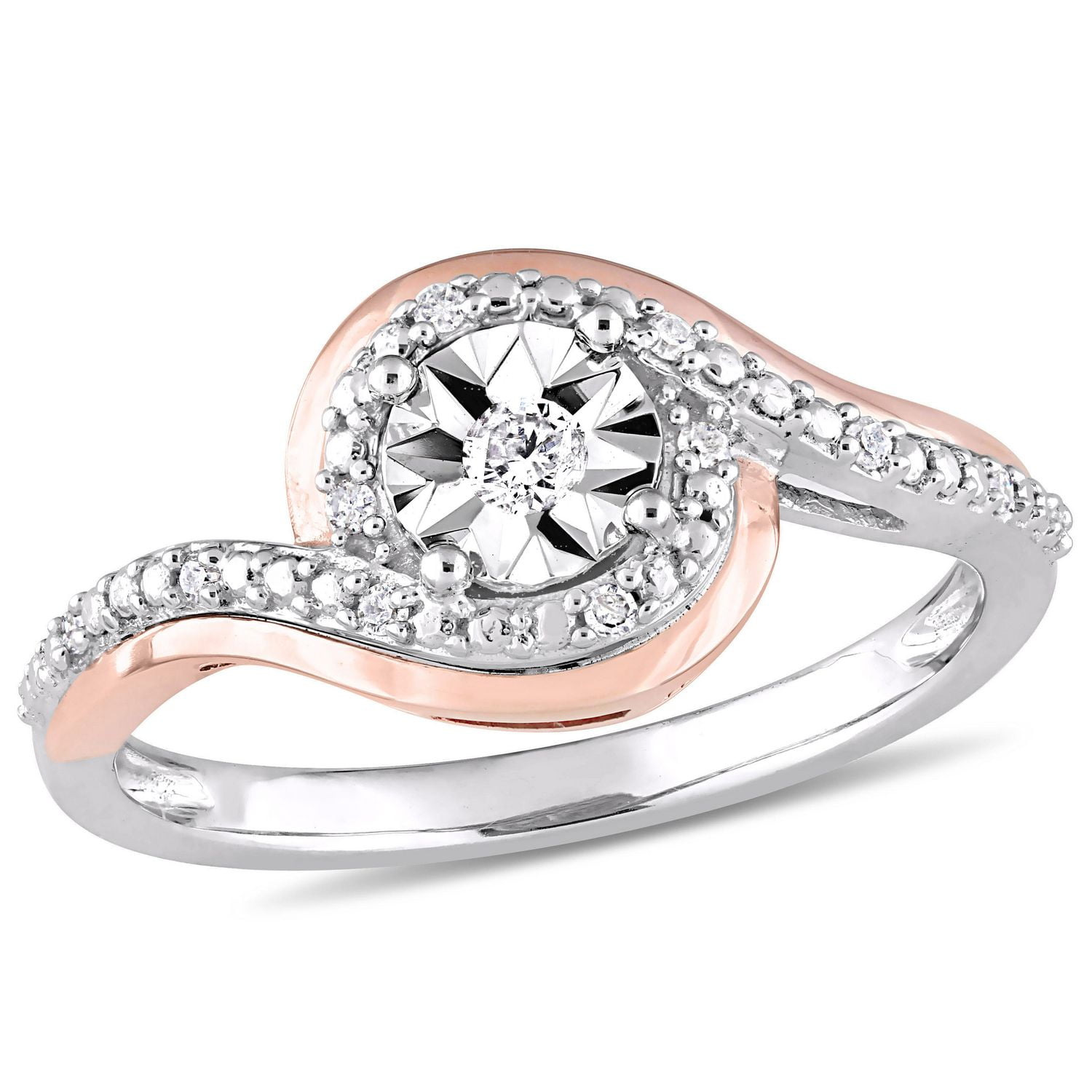 Click here for Miabella 1/10 Carat T. W. Diamond 10 K Two-Tone Go... prices