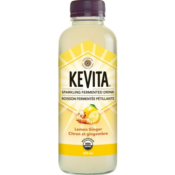 KeVita Sparkling Fermented Drink Lemon Ginger Flavour, 450mL Bottle, 450mL - Walmart.ca
