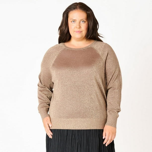 Devoted Women’s Plus size L/S Raglan Lurex sweater, L/S Raglan Lurex ...