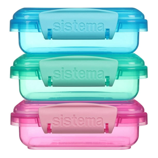 Sistema Lunch Collection Food storage Containers, Assorted Colours, 3 ...