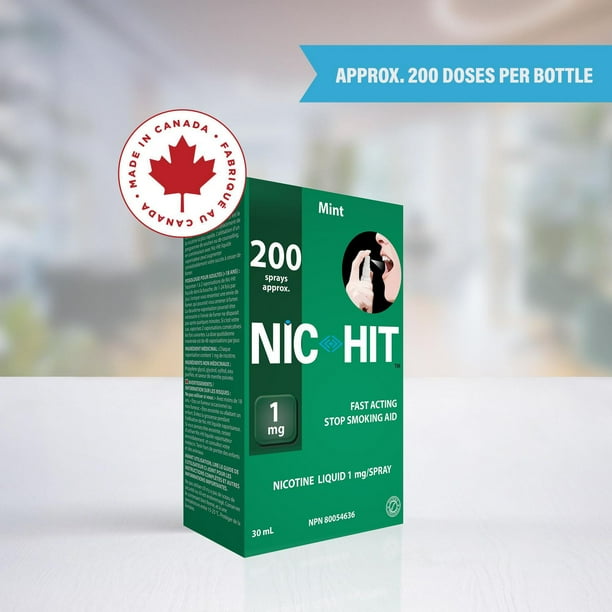 NIC HIT Spray, Quit Smoking Aid, Mint, 1 mg Nicotine - Walmart.ca