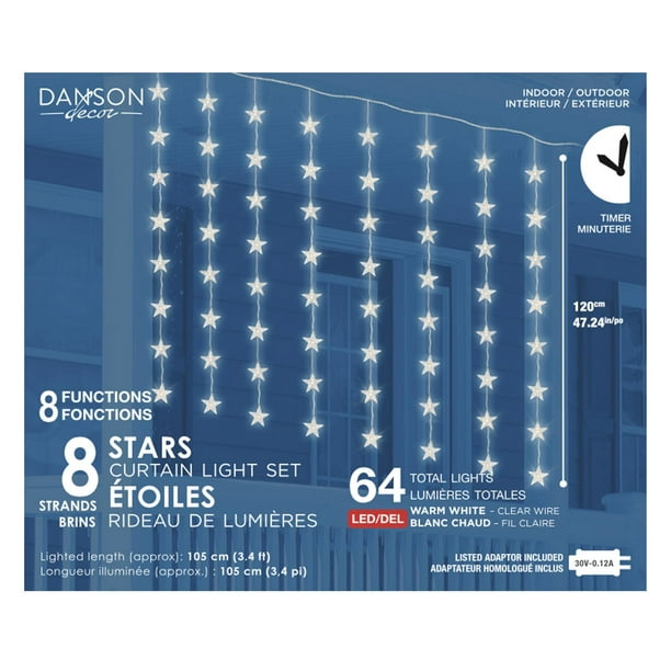 Star Shaped LED Curtain Light with 8 Functions, LED curtain Lights ...