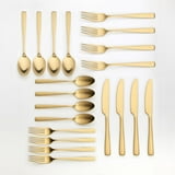 ORNATIVE Rena 20-Piece Matte Gold Stainless Steel Flatware Set for 4 ...