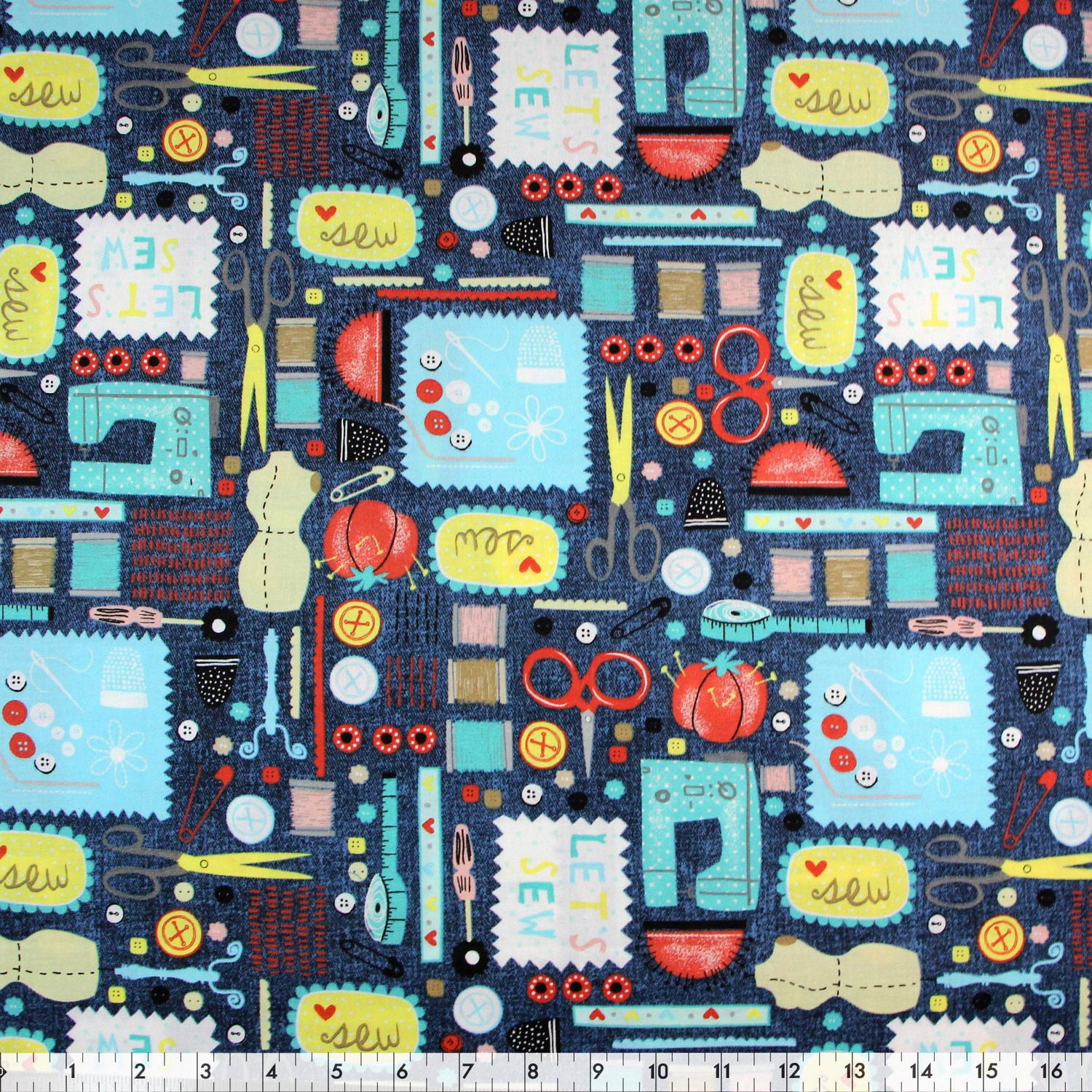 Fabric Creations Denim Sewing Notions Cotton Fabric by the Metre ...