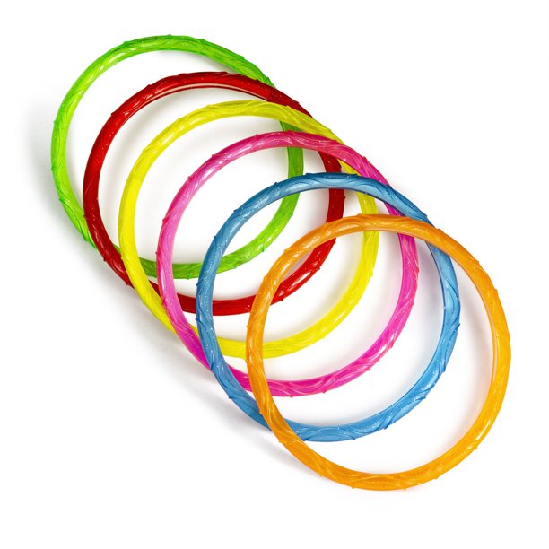 Play Day Swim Training Toys Colorful Sparkle Dive Ring Set, 6-Piece by ...