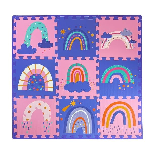 Kids 9 pc Floor Tiles – Rainbow – Purple/Pink - Walmart.ca