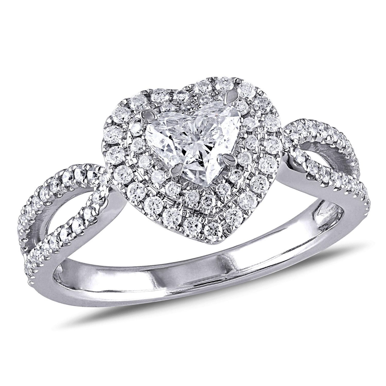 Click here for Miabella 1 Carat T. W. Diamond 14k White Gold Doub... prices